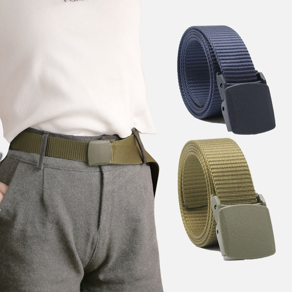 Anvazise Fashion Men Adjustable Solid Color Buckle Pants Outdoor Waist ...