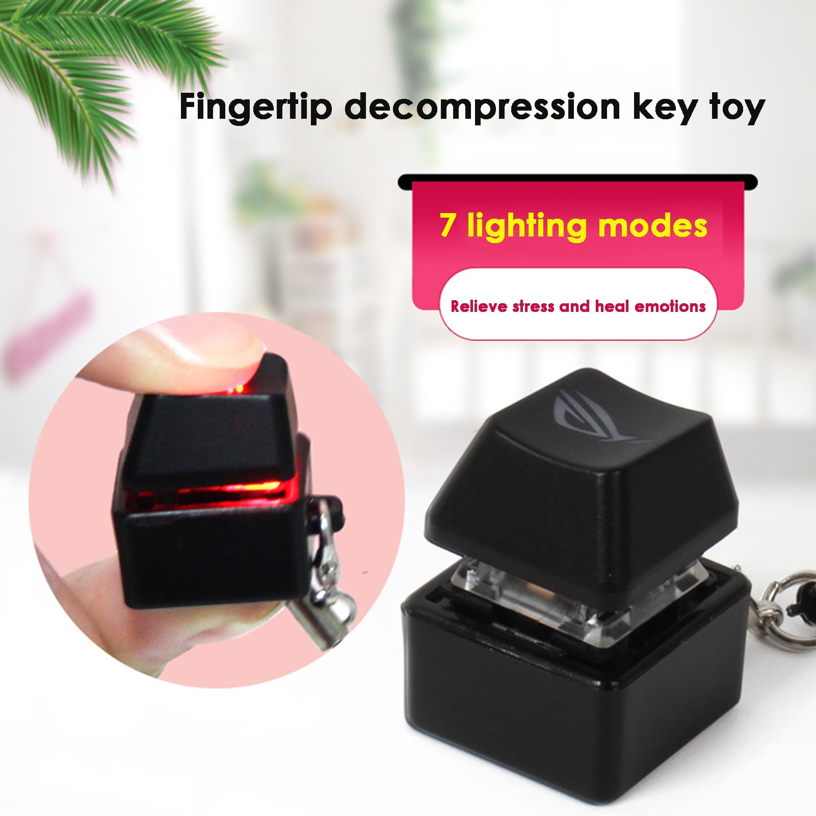 Anvazise Fidget Keycap Toy Colorful LED Light Pocket-sized Finger ...