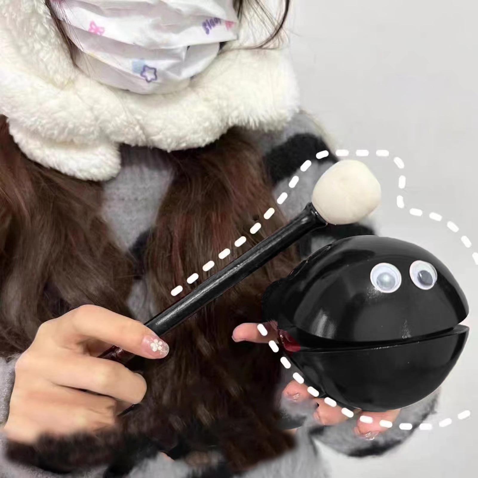 Anvazise Fish Wood Drum with Eye Stickers Lovely Drumstick Traditional ...