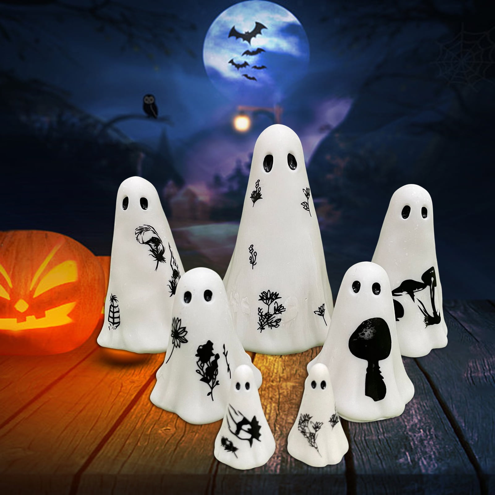 Anvazise Halloween White Ghost Horror Gifts Anti-fade Collectible ...
