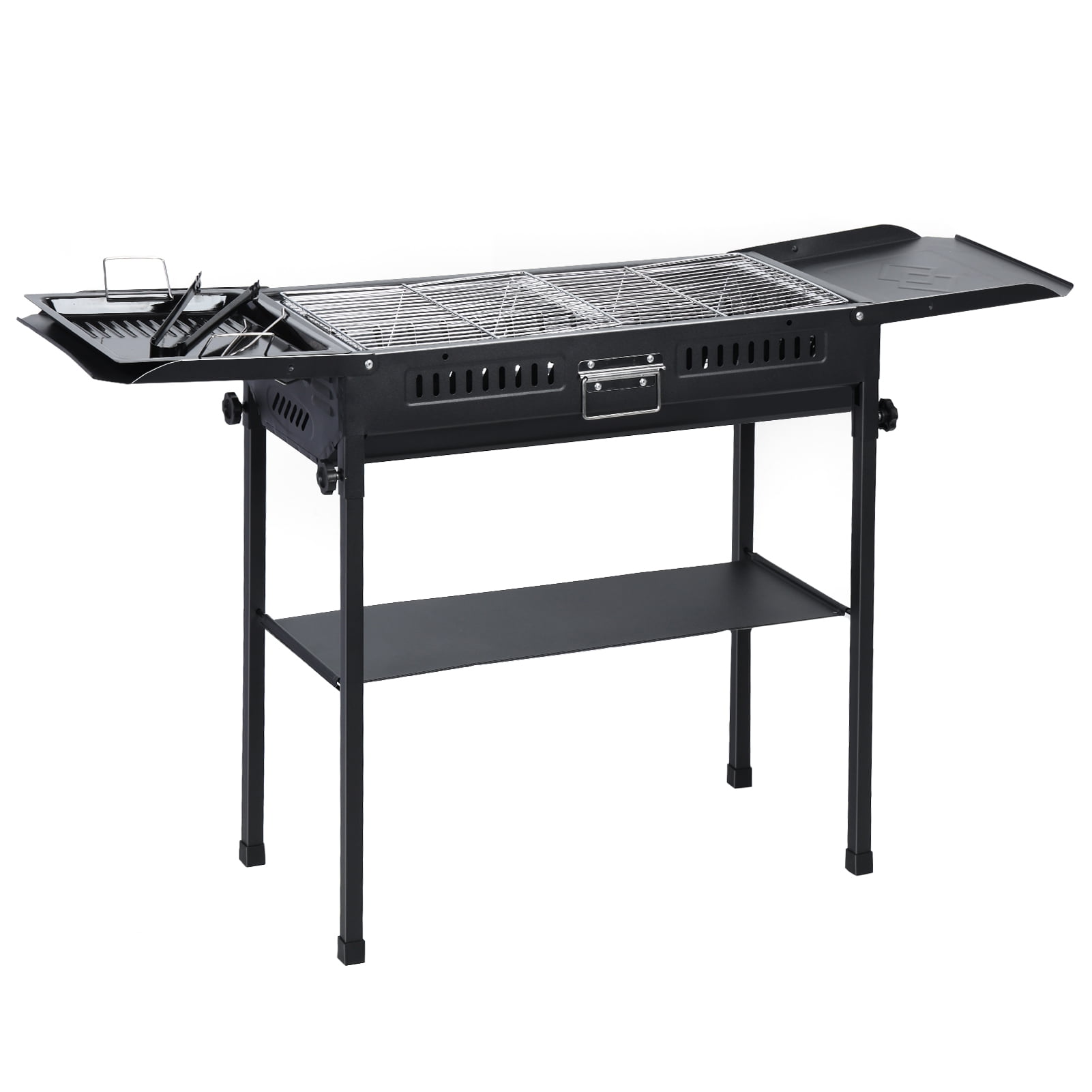 Anvazise Long Grill, Charcoal Large BBQ Grill, Folded Side Board ...