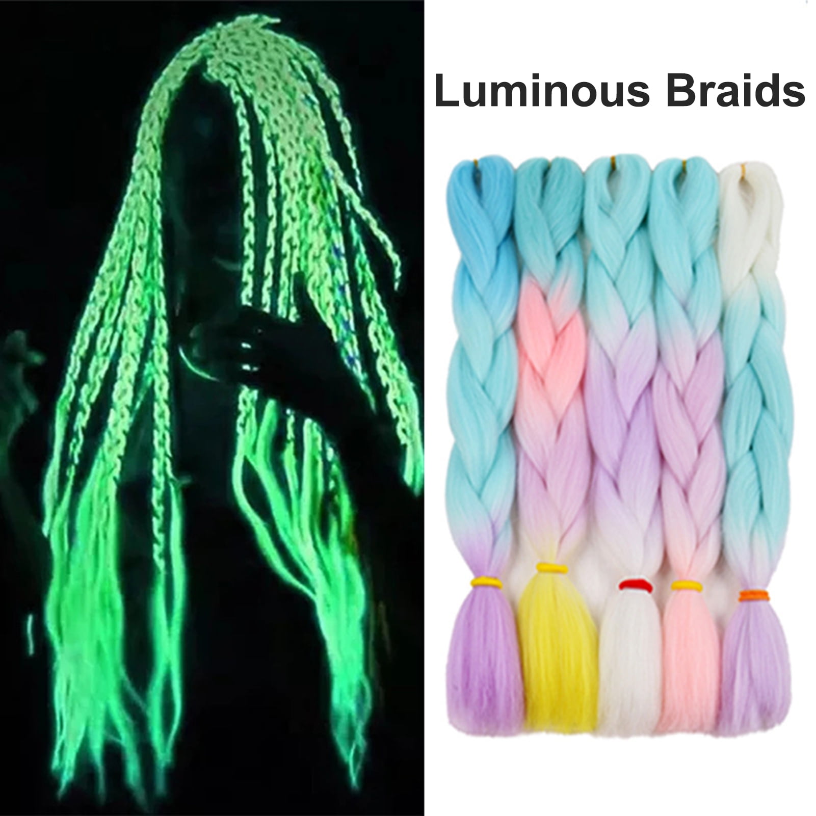 Anvazise Luminous Braid Gradient Color Shining in The Darkness ...