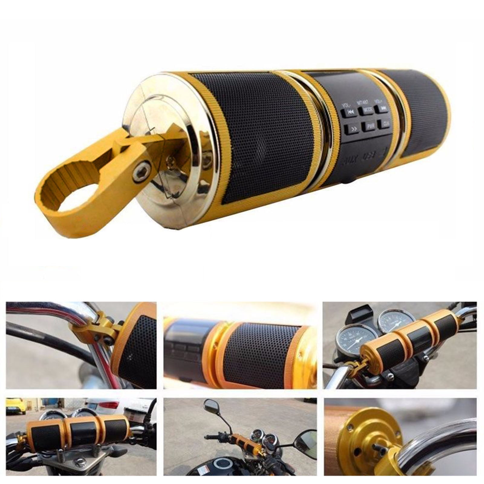 Anvazise Motorcycle Bluetooth compatible MP3 Music Handlebar Audio ...