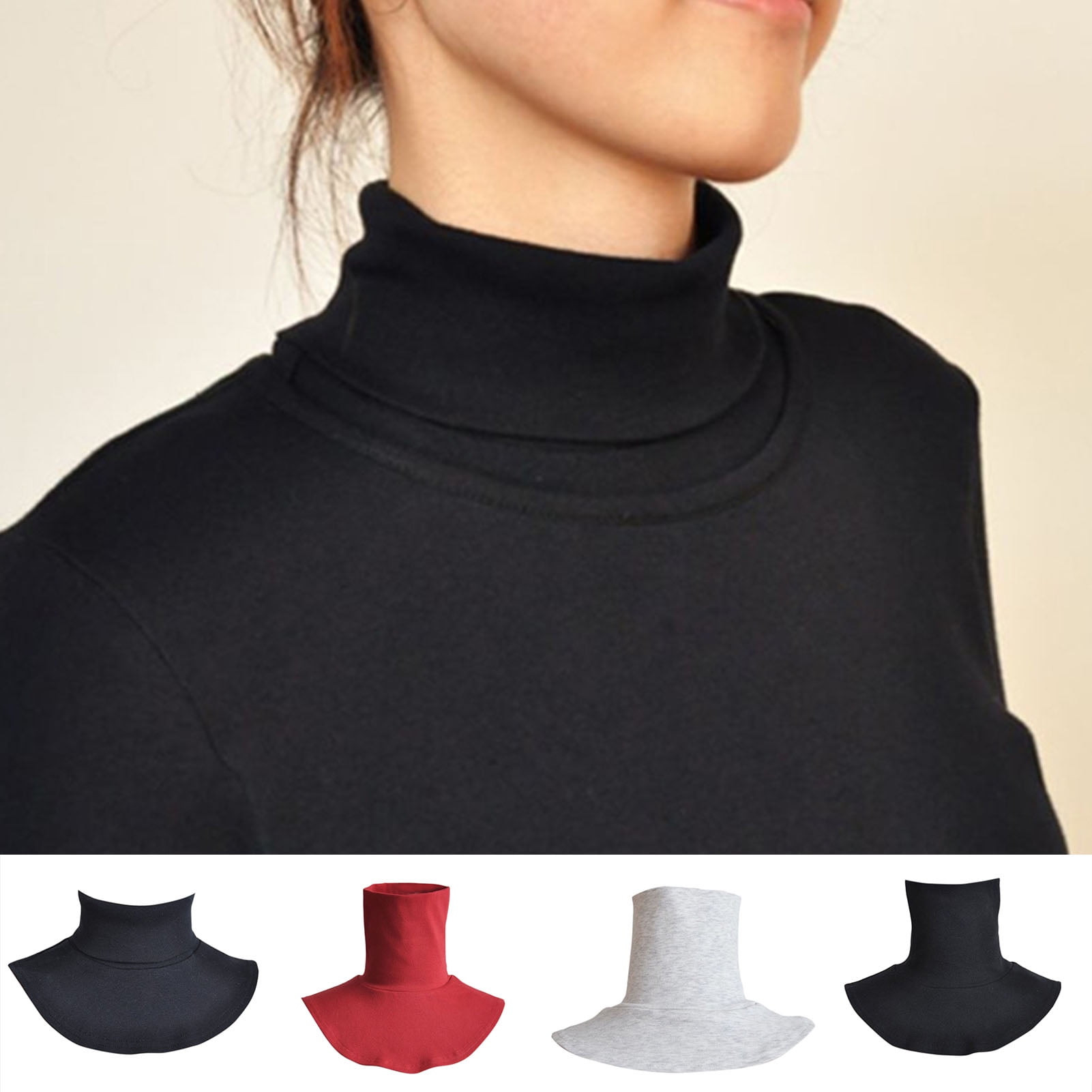 Anvazise Neck Wrap Turtleneck Solid Color Simple Unisex Fake Collar for ...