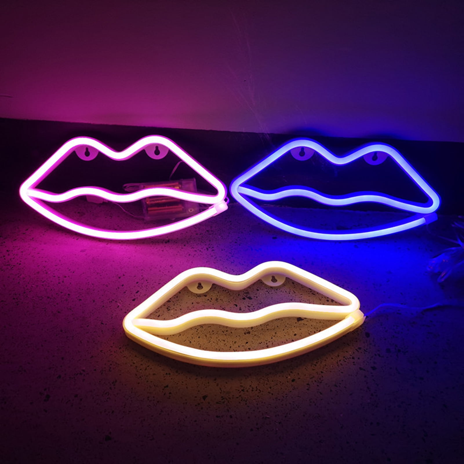 Anvazise Neon Light Eye-catching Lips Shaped LED Neon Sign Wall Light ...