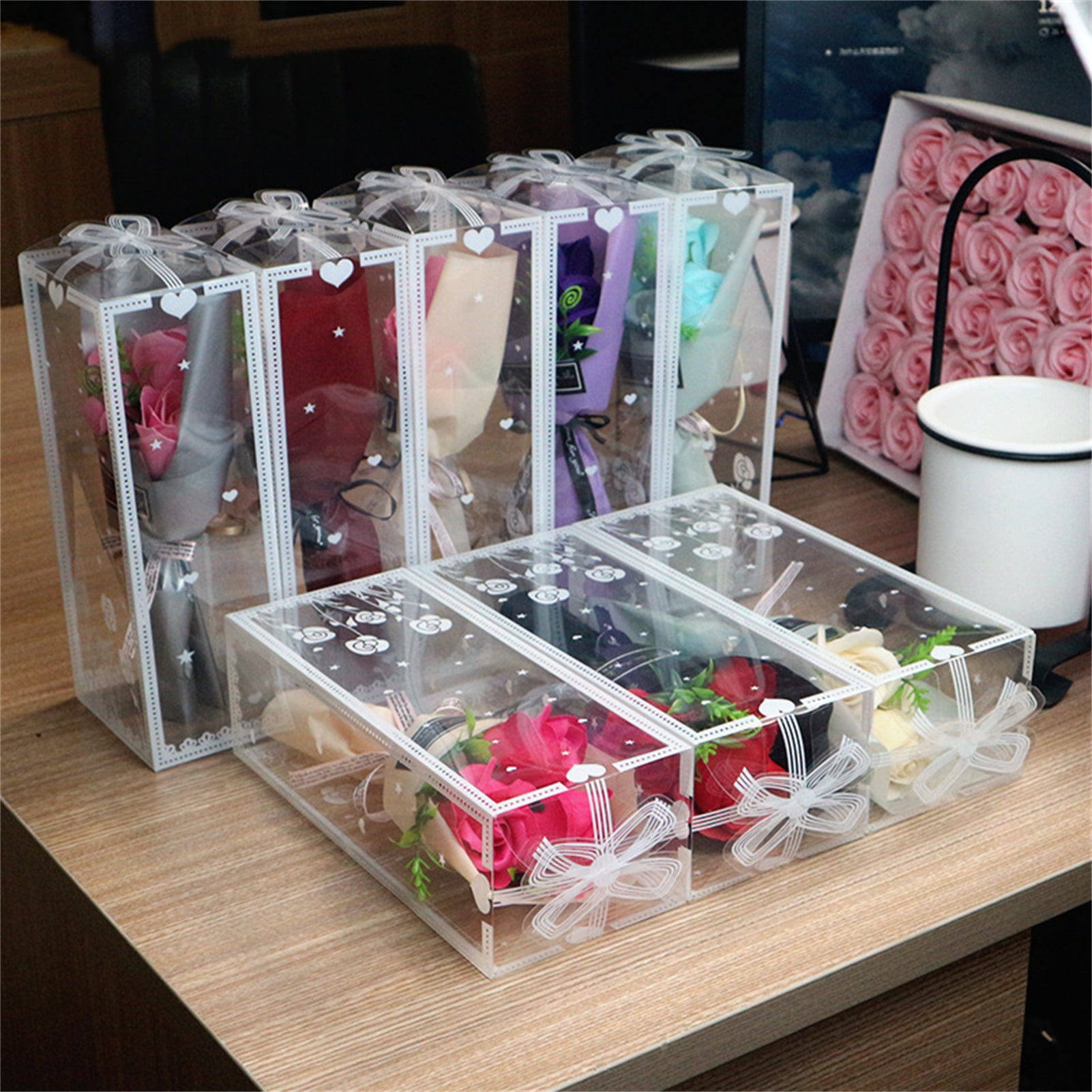 Anvazise Nice Looking Flower T Box Perfect Ts Colorful Rose Shape