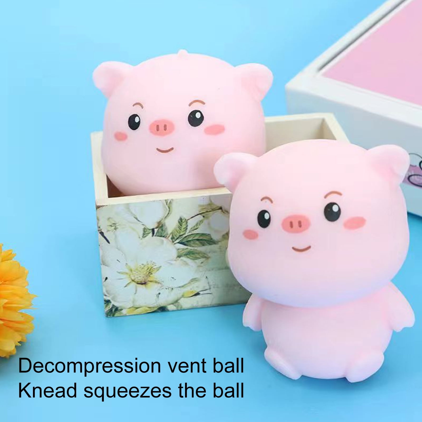 Anvazise Pig Squeeze Toy Soft TPR Cartoon Pink Piggy Animal Doll Pinch ...