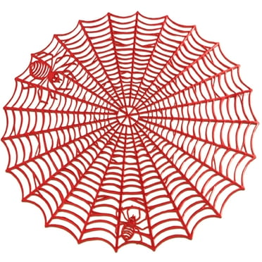 Halloween Glossy Silver Spider Web Vinyl CutOut Placemat Spiderweb ...