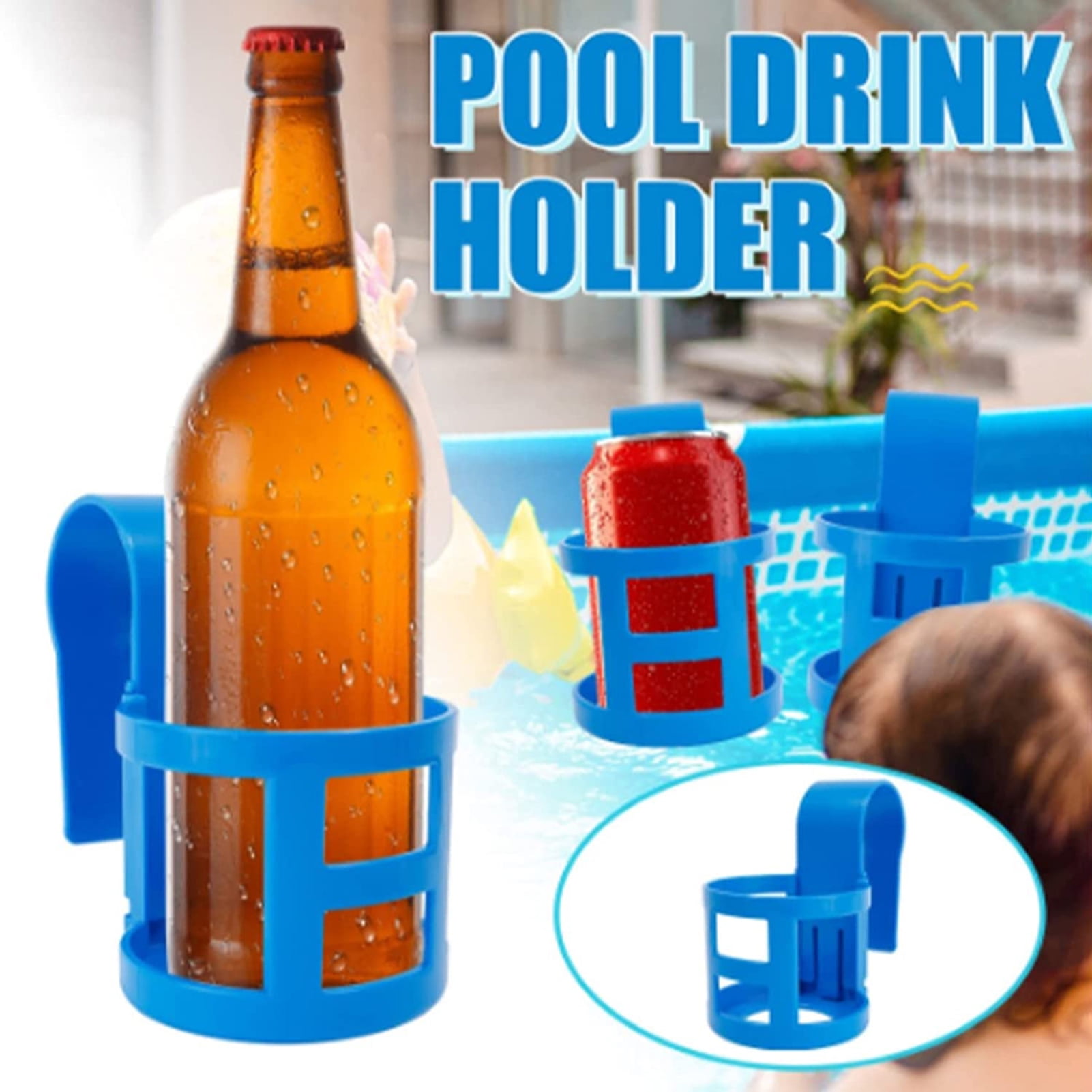 Anvazise Poolside Cup Holder Clip Style No Spill Universal Round Heavy ...