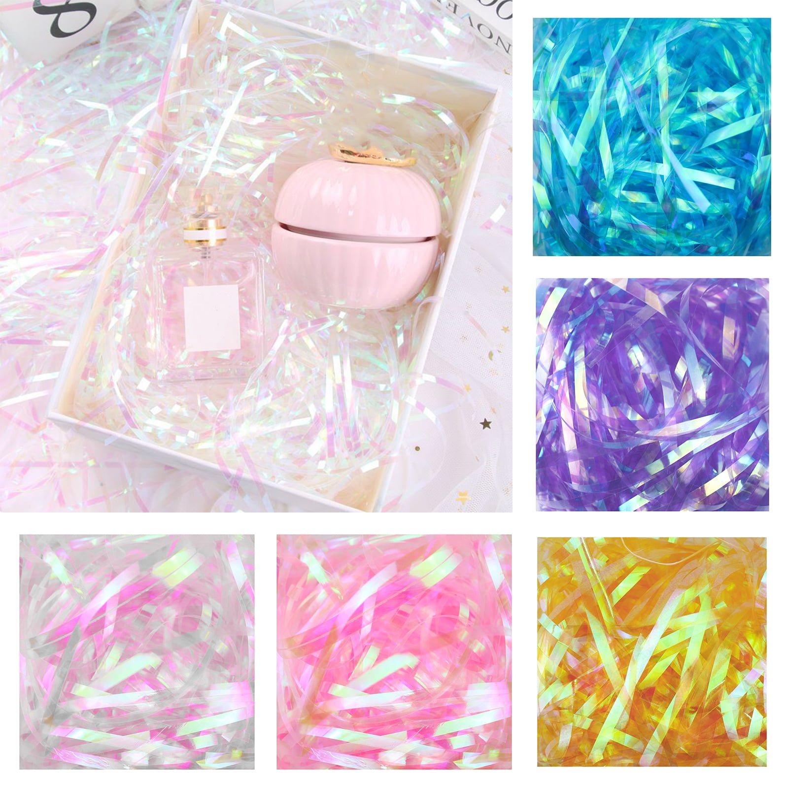Anvazise Raffia Paper Glitter DIY Colorful Shredded Lafite Paper Raffia ...