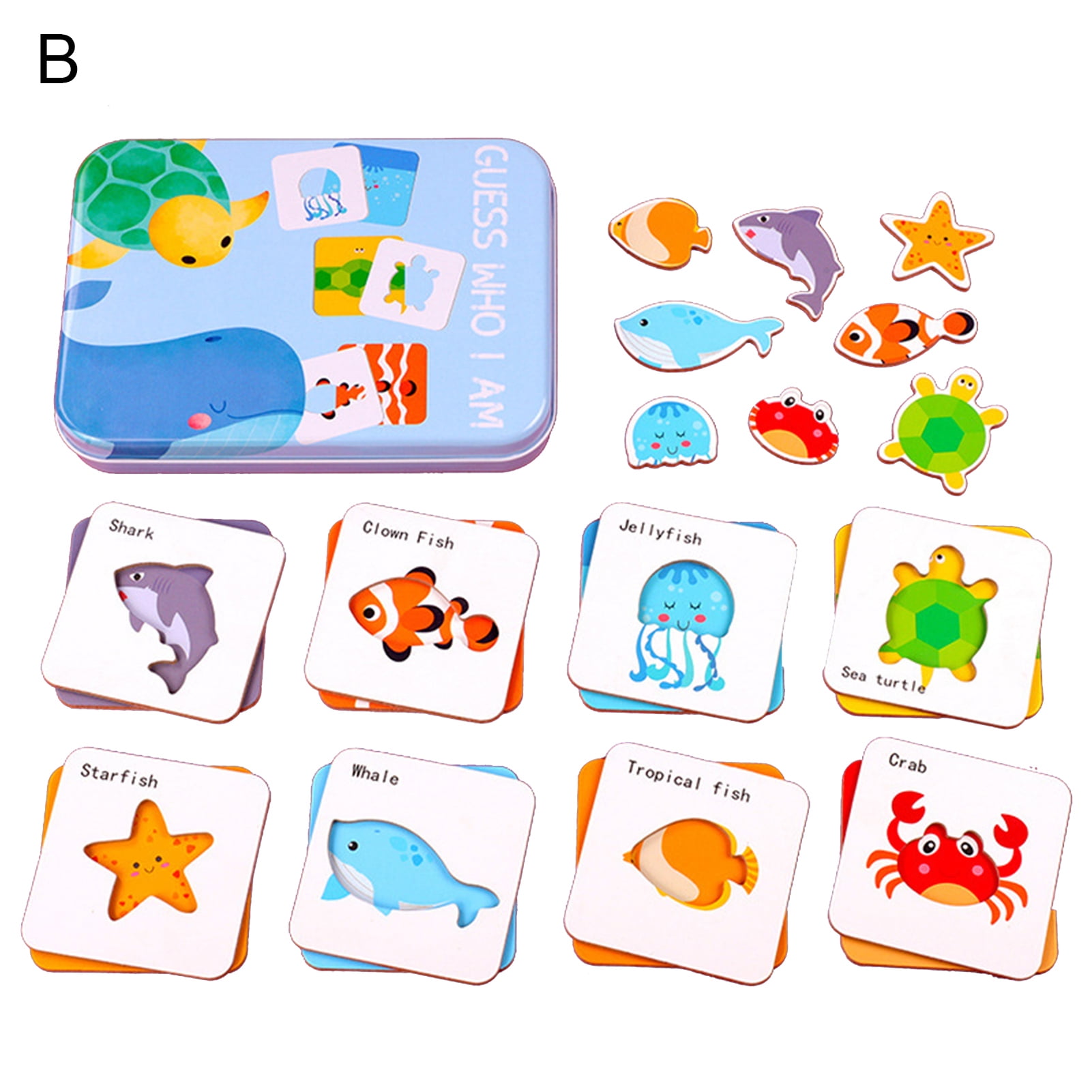 Anvazise Shape Matching Game Bright Color Hand-eye Coordination Wood ...