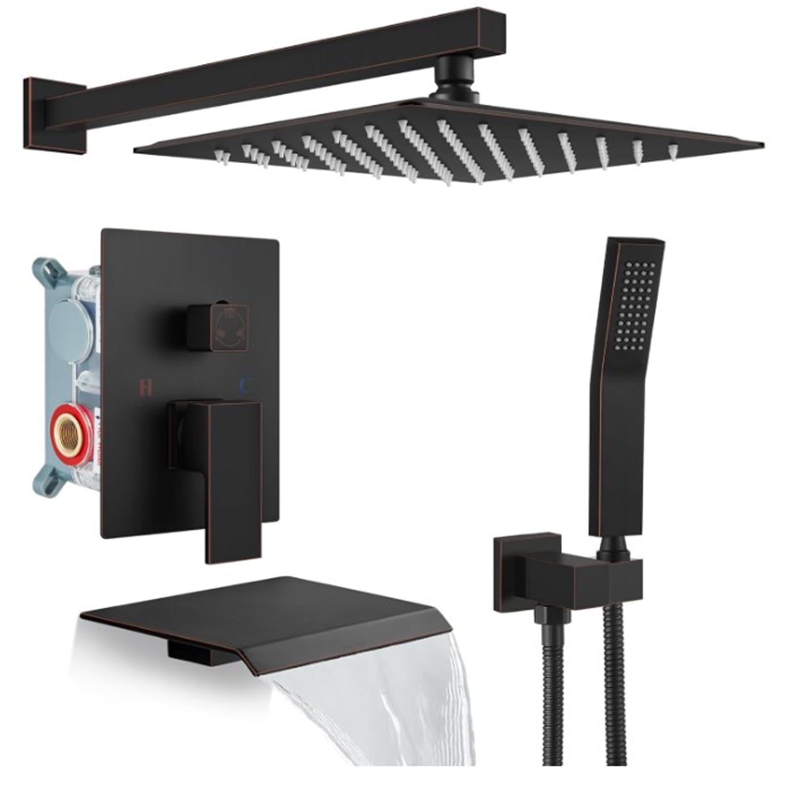 Anvazise Shower Panel Tower System with Handheld Rotary Sprayer Head ...