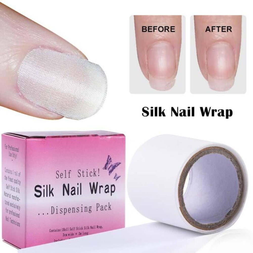 Anvazise Silk Nail Wrap Fiber Glass Stickers Fingernail Protector Self ...