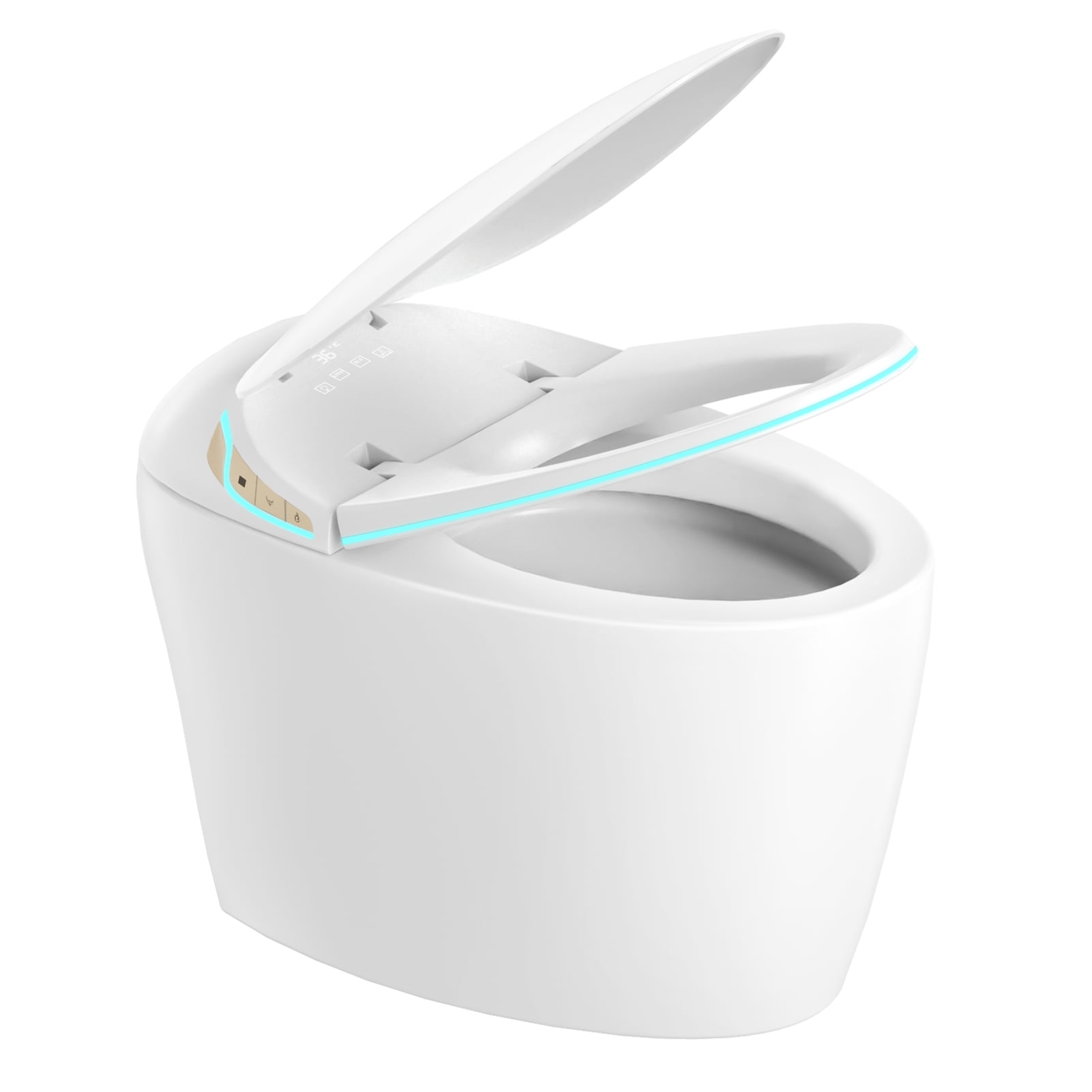 Anvazise Smart Bidet Toilet, Smart Toilet with Bidet Built in for ...