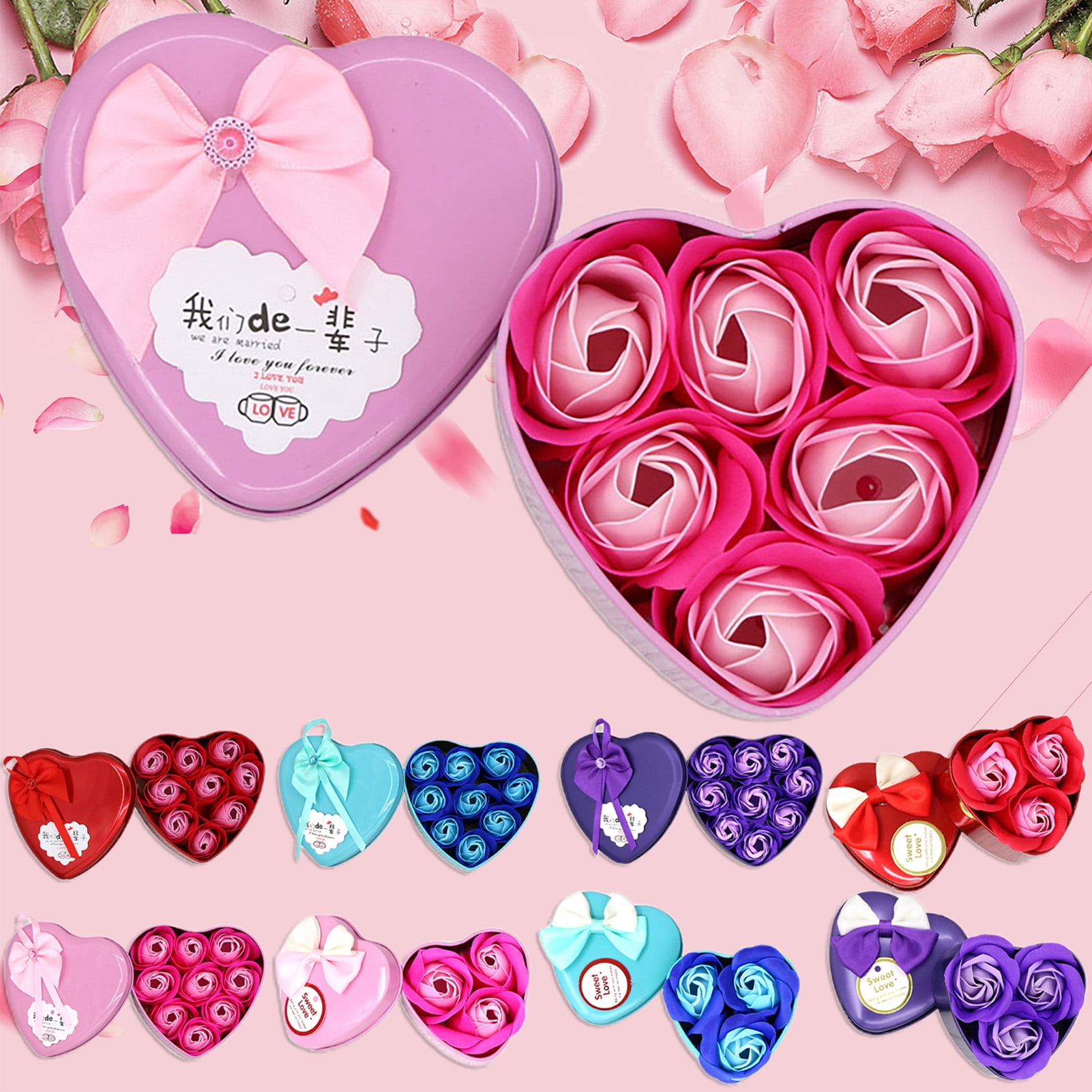 Anvazise Soap Flower T Box Good Smell Romantic Eye Catching Heart