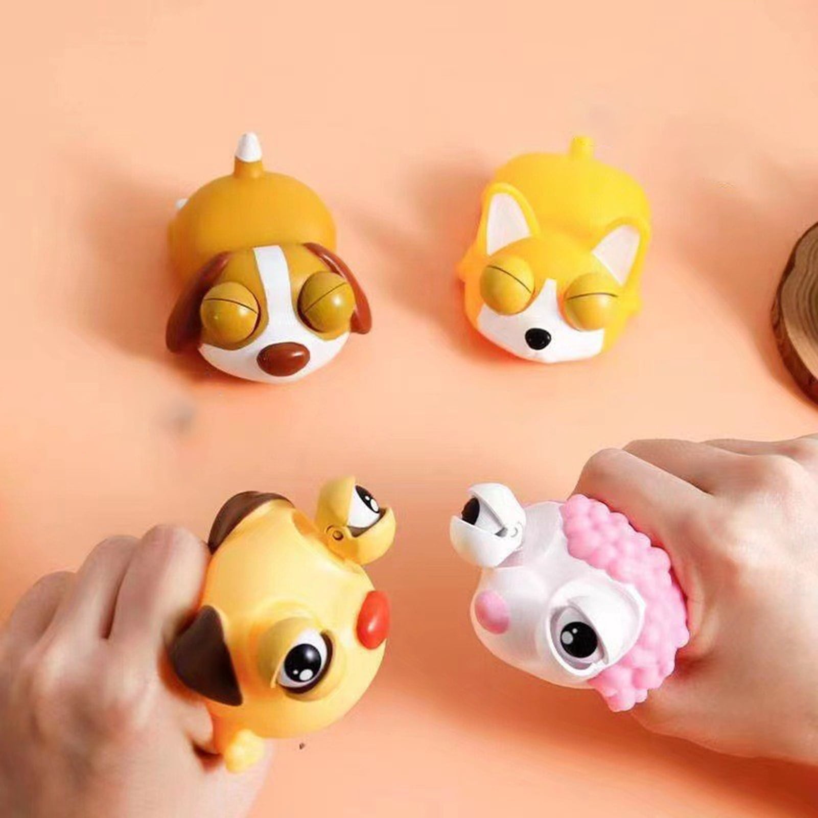 Anvazise Squeeze Fidget Toy Soft Silicone Cute Puppy Doll Pinch Toys ...