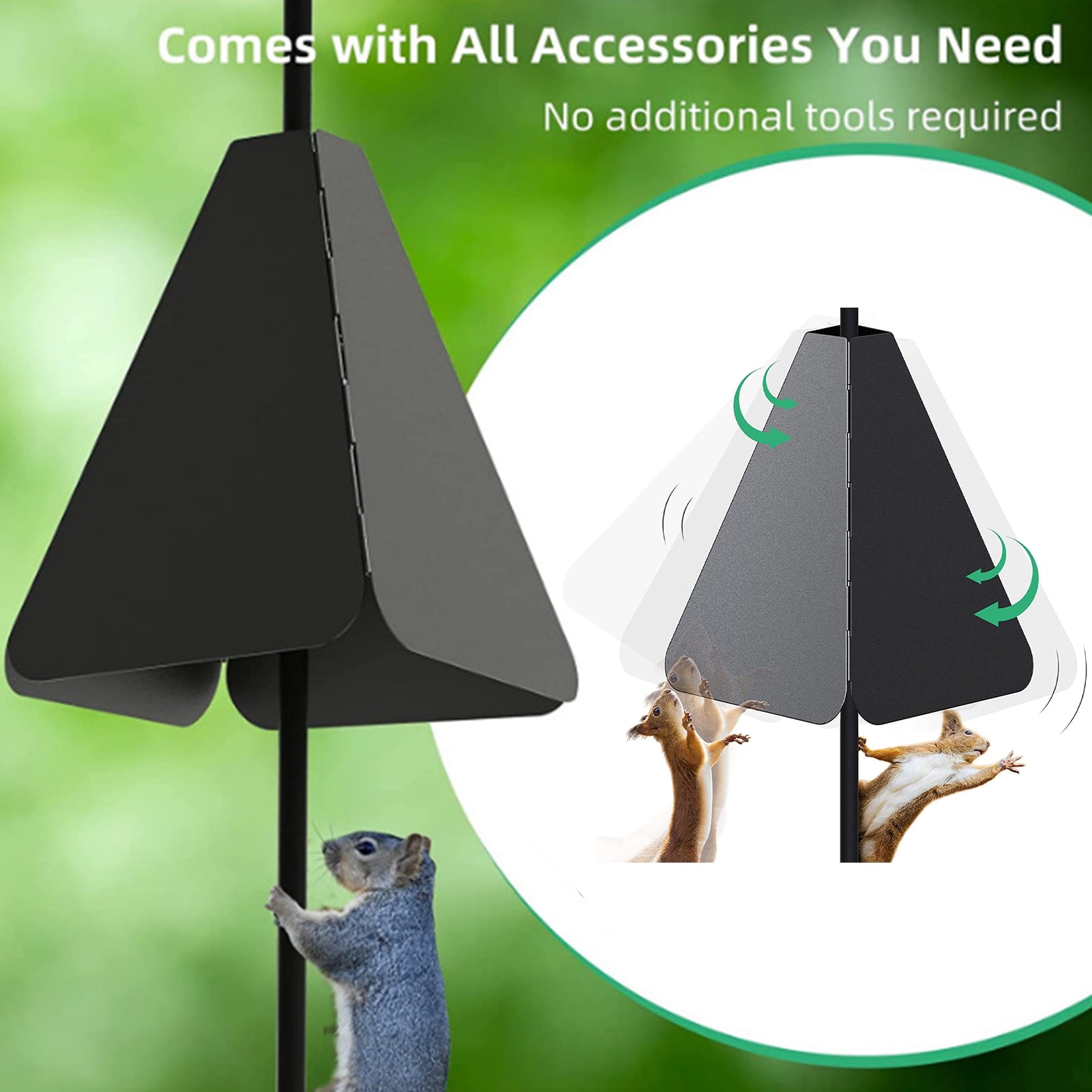 Anvazise Metal Squirrel Baffle, Adjustable, Sturdy, Easy Installation, Outdoor Bird Feeder Guard ...