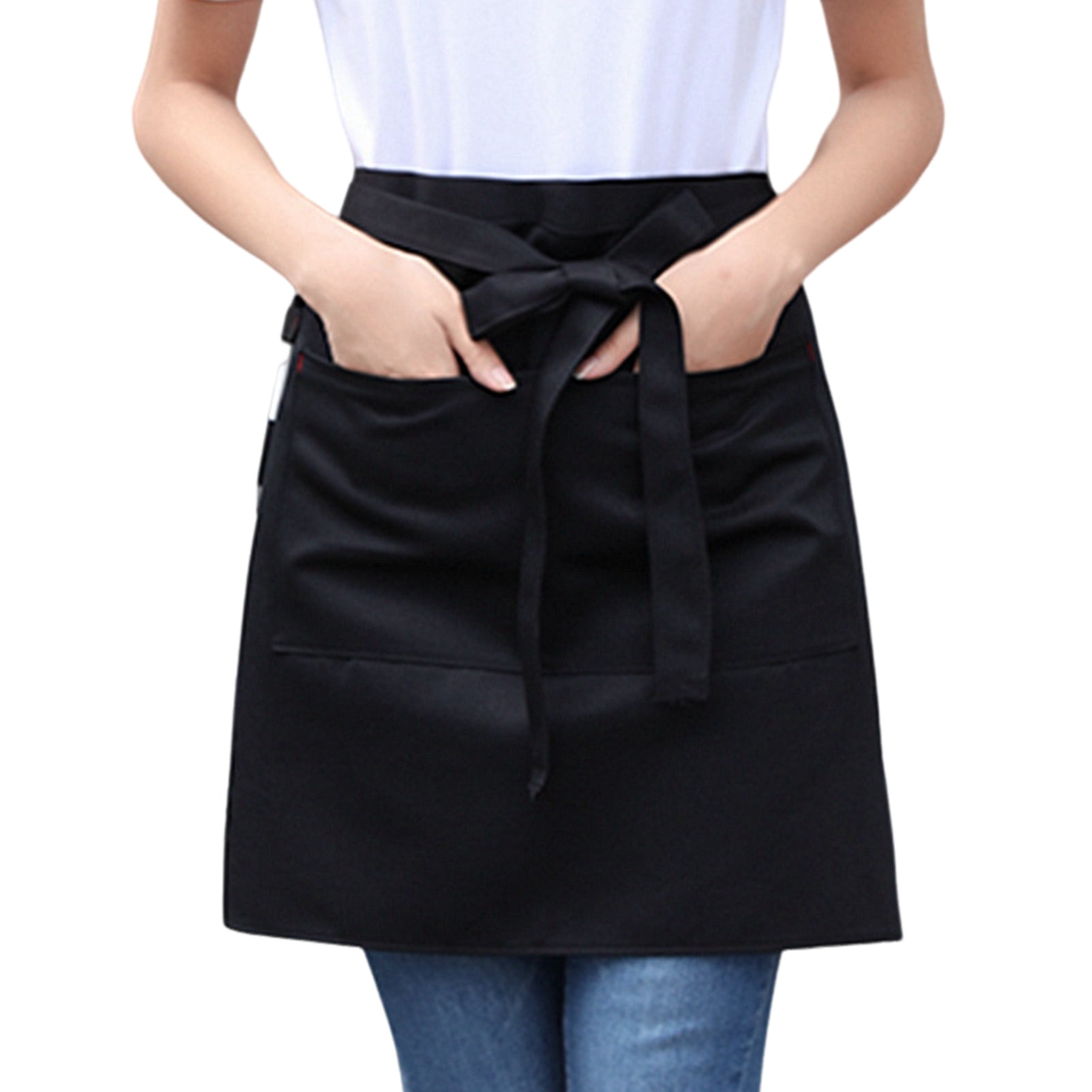 Anvazise Unisex Waterproof Half Apron with 2 Pockets Waitress Chef ...