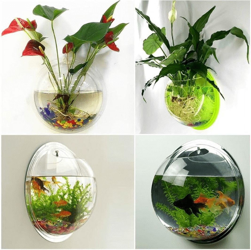 Anvazise Wall Mounted Fish Tank,Clear Acrylic Creative Flower Pot ...