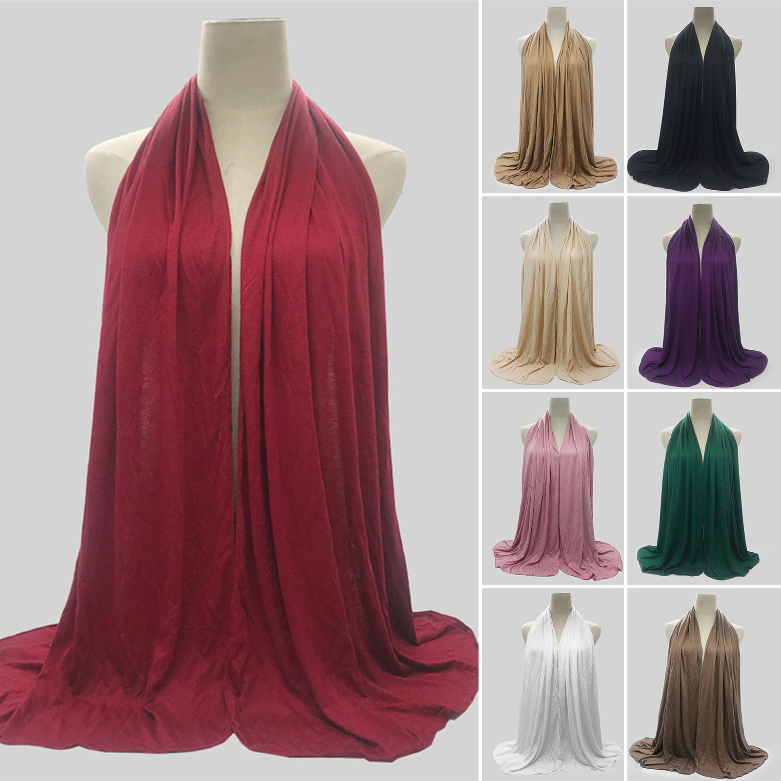 Anvazise Women Scarf Solid Color Modal Sun Anti Pilling Shawl Elegant ...