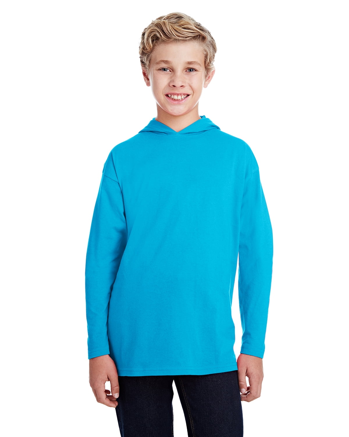 Anvil 987B Youth Long-Sleeve Hooded T-Shirt - Walmart.com