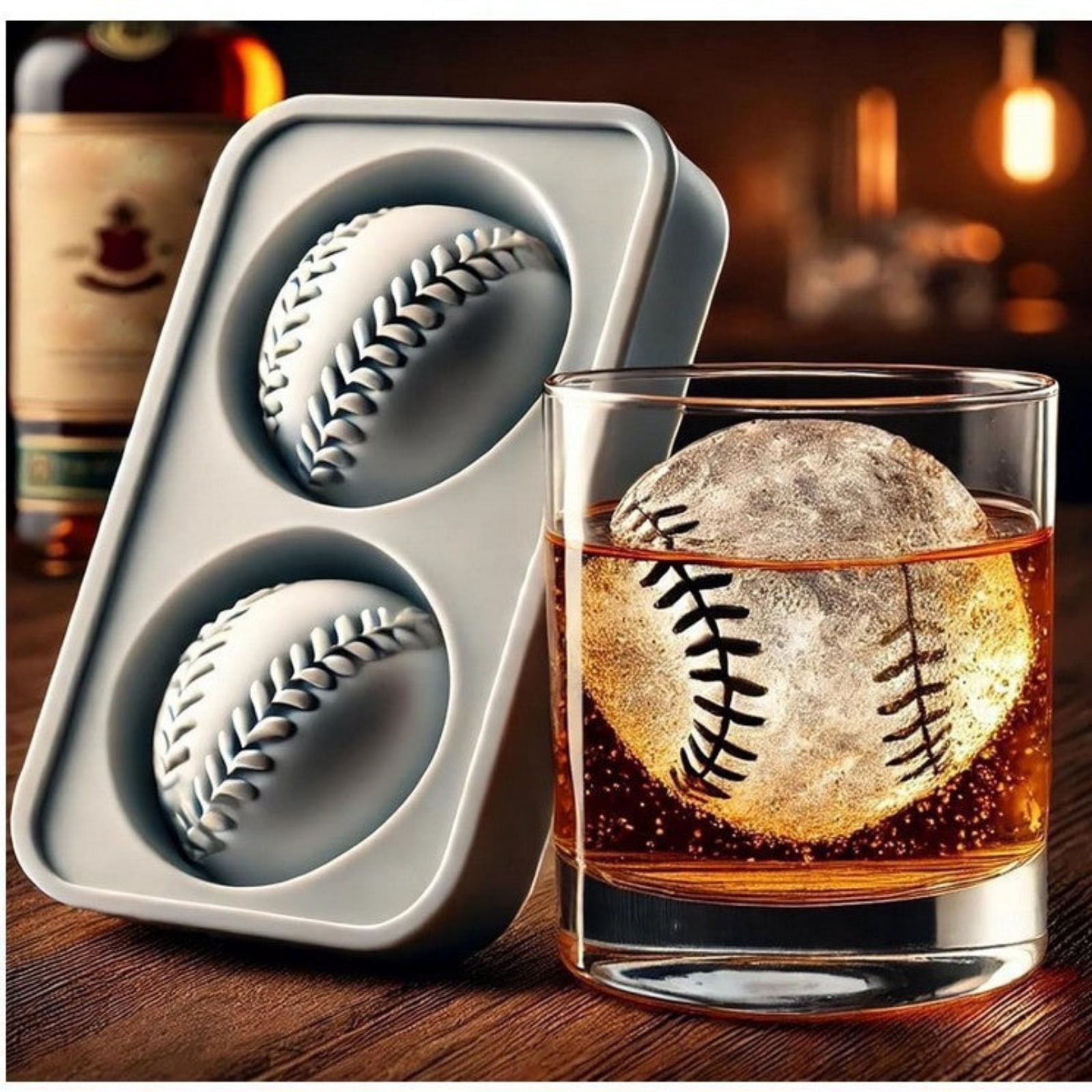 Anvora 2-Cavity Baseball Silicone Ice Ball Mold, 7 Inch Sphere Ice Cube ...