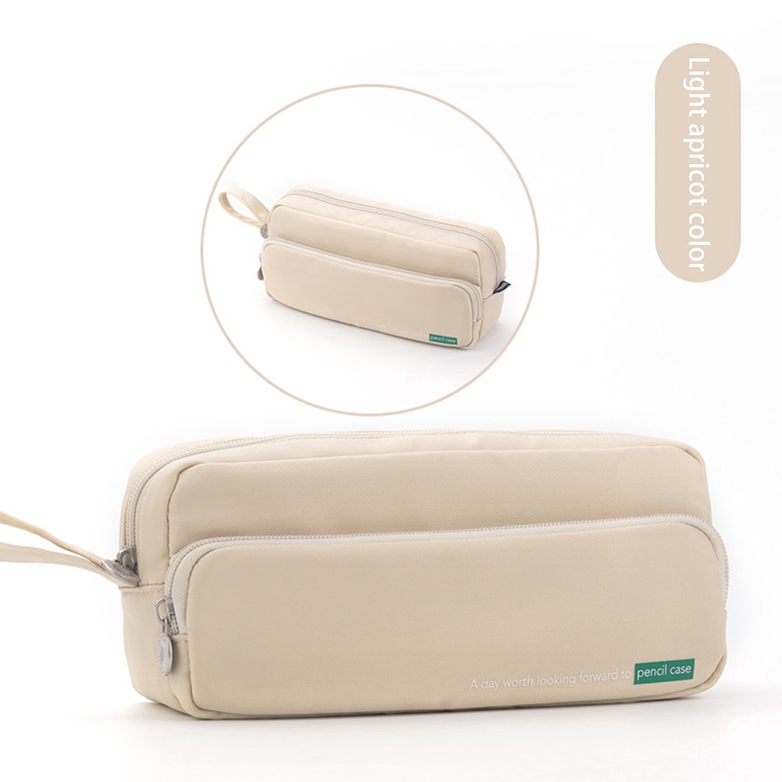 Anvora Medium Pencil Case, Large Capacity Double Zipper Pen Bag, Begie ...