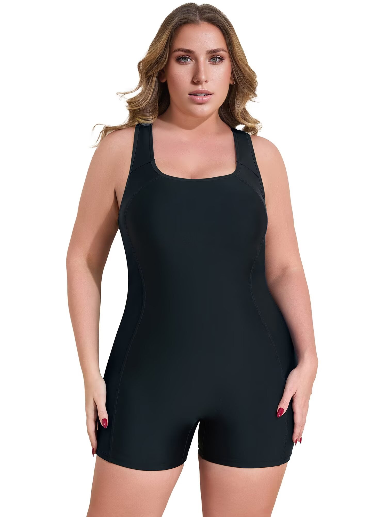 Anwell Plus Size Swimsuit for Womens Tummy Control Sport Swimwear ...