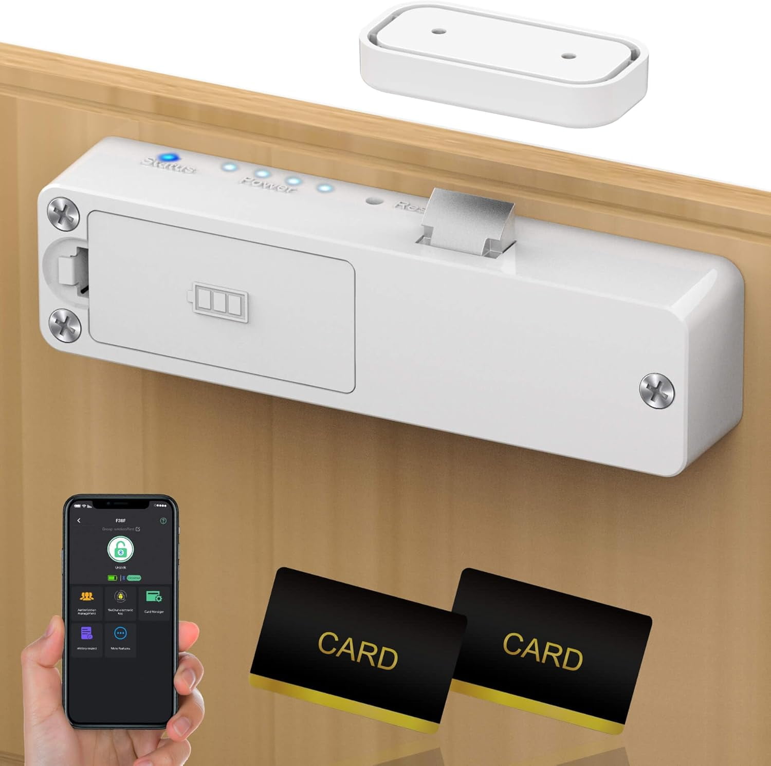 Anweller Smart Cabinet Lock, Hidden No Drill Keyless Electronic Digital ...