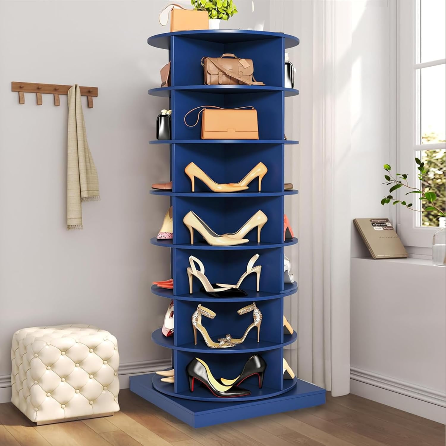 Anwick Rotating Shoe RackSpinning Shoe Rack Tower Round Carousel,360 ...