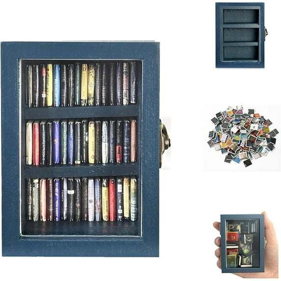 Anxiety Mini Bookshelf Ornament Small Bookshelf Miniature Library with ...