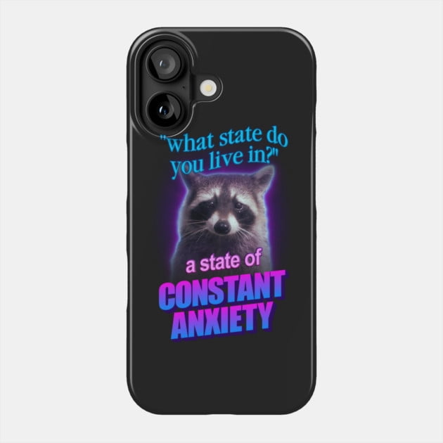 Anxiety Raccoon Funny Relatable Meme Graphic Case for Apple iPhone 11 ...