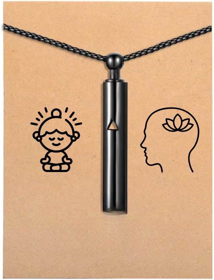 Anxiety Relief Breathing Necklace – Stylish Stainless Steel Mindfulness ...