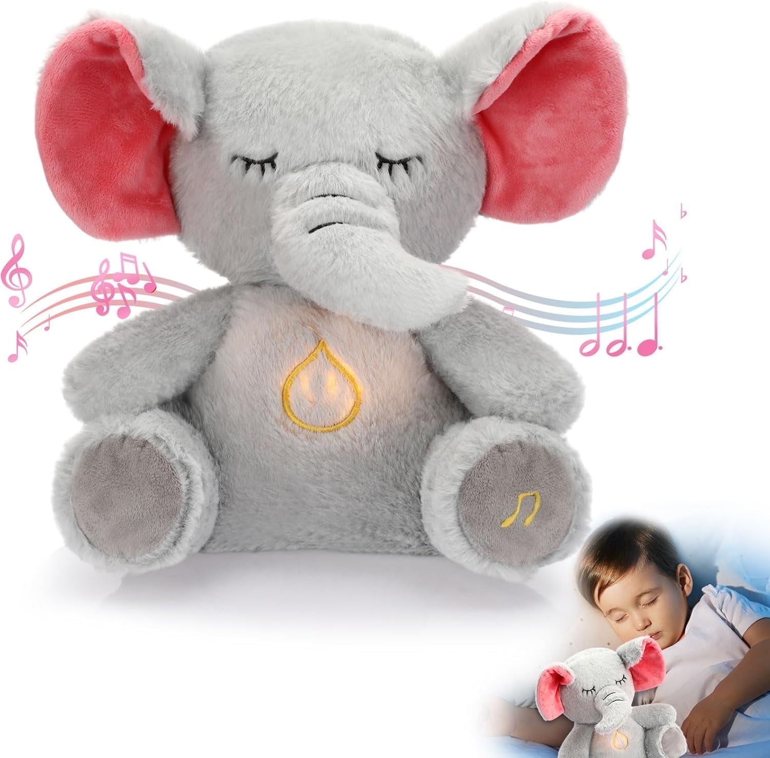 Anxiety Relief Breathing Stuffed Animals, Soothing Elephant with ...