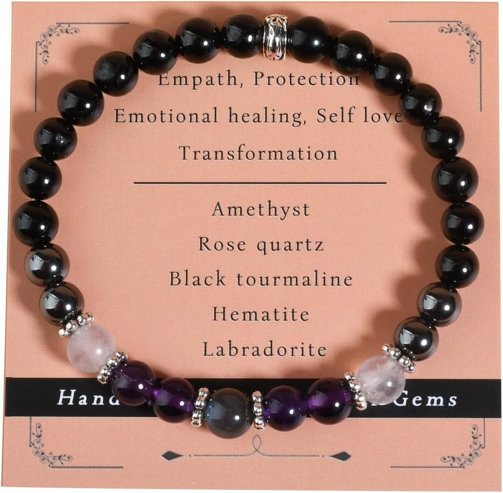 Anxiety Relief Empath Protection Healing Stone Bead Bracelet New ...