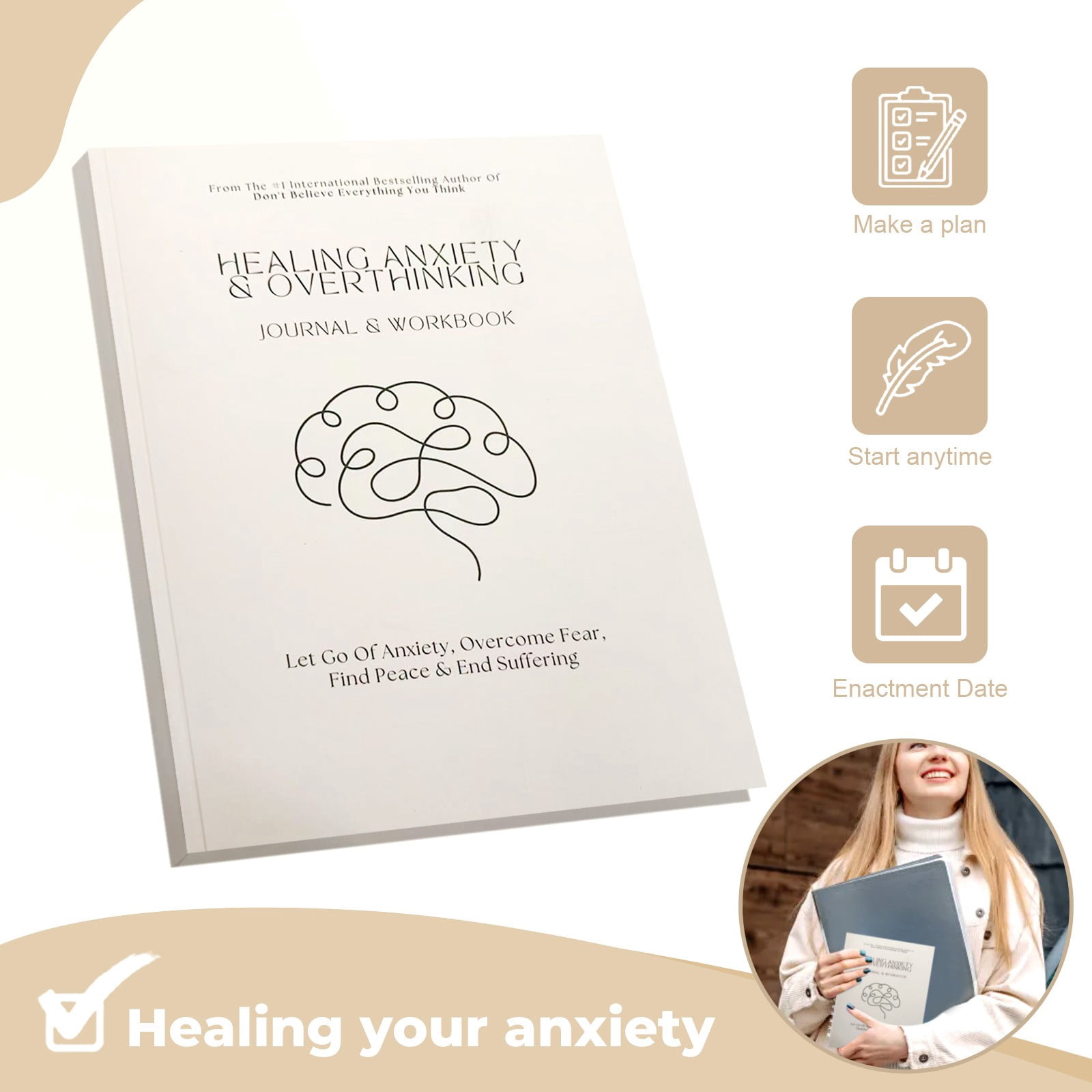 Anxiety Relief &Overthinking Workbook: Stress Management, Emotional ...