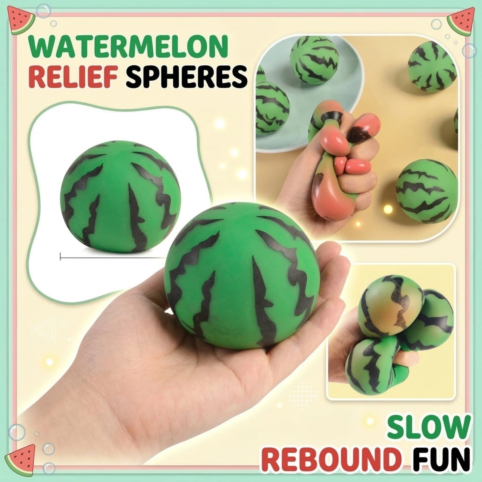 Creative Stress Relief Tool Realistic Watermelon Fruit Slow Rebound ...