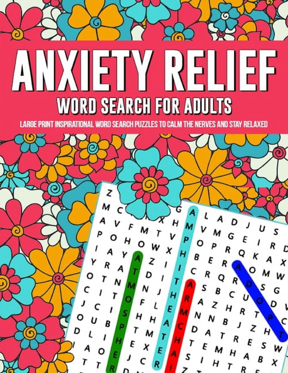 Anxiety Relief Word Search Puzzles For Adults: Large Print ...