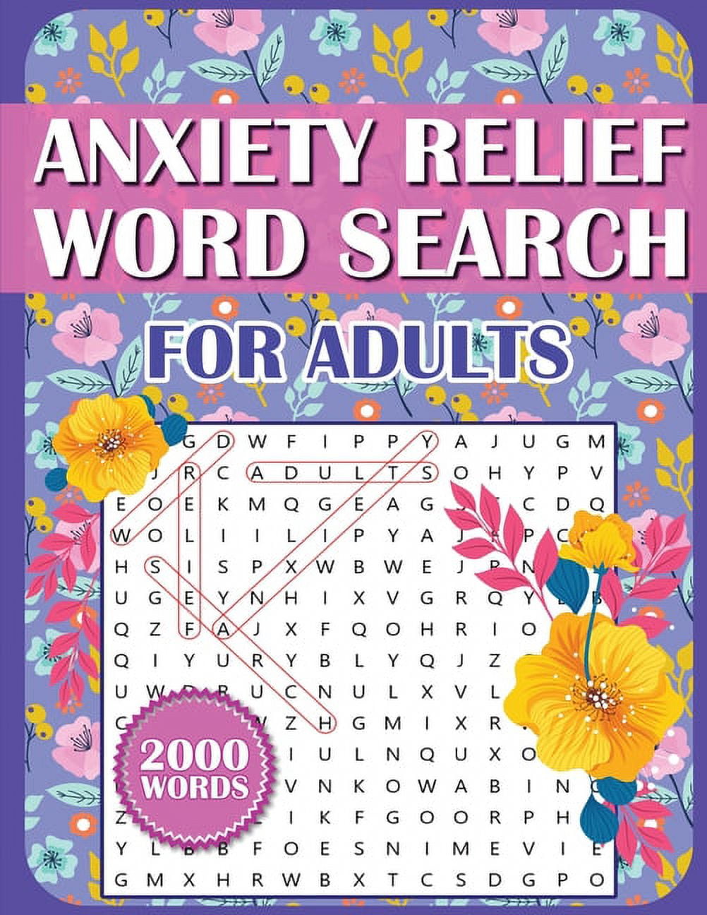 Anxiety Relief Word Search for Adults 2000 Words - Walmart.com