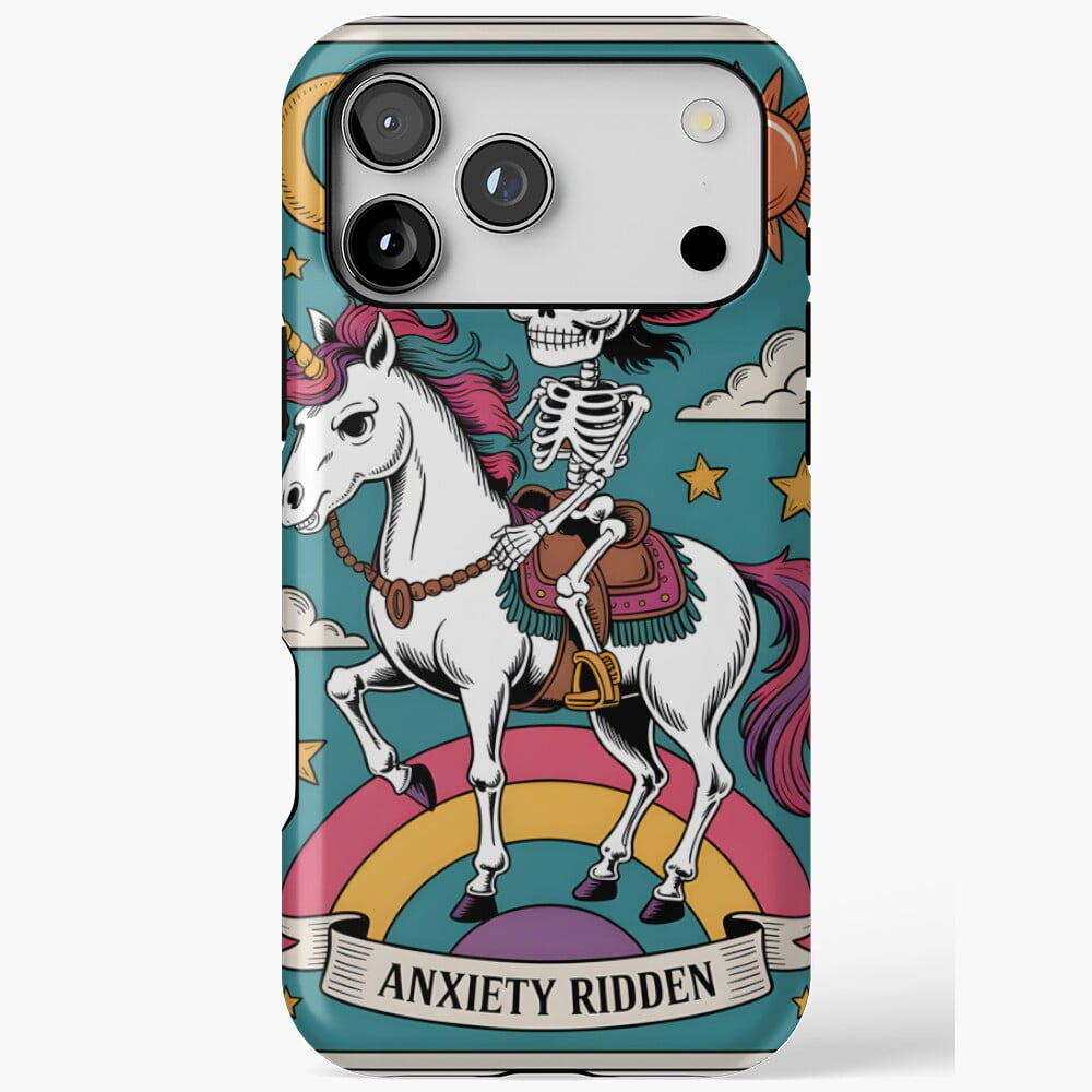 Anxiety Ridden Tarot Funny Skeleton Phone Cover for iPhone 11 12 13 14 ...