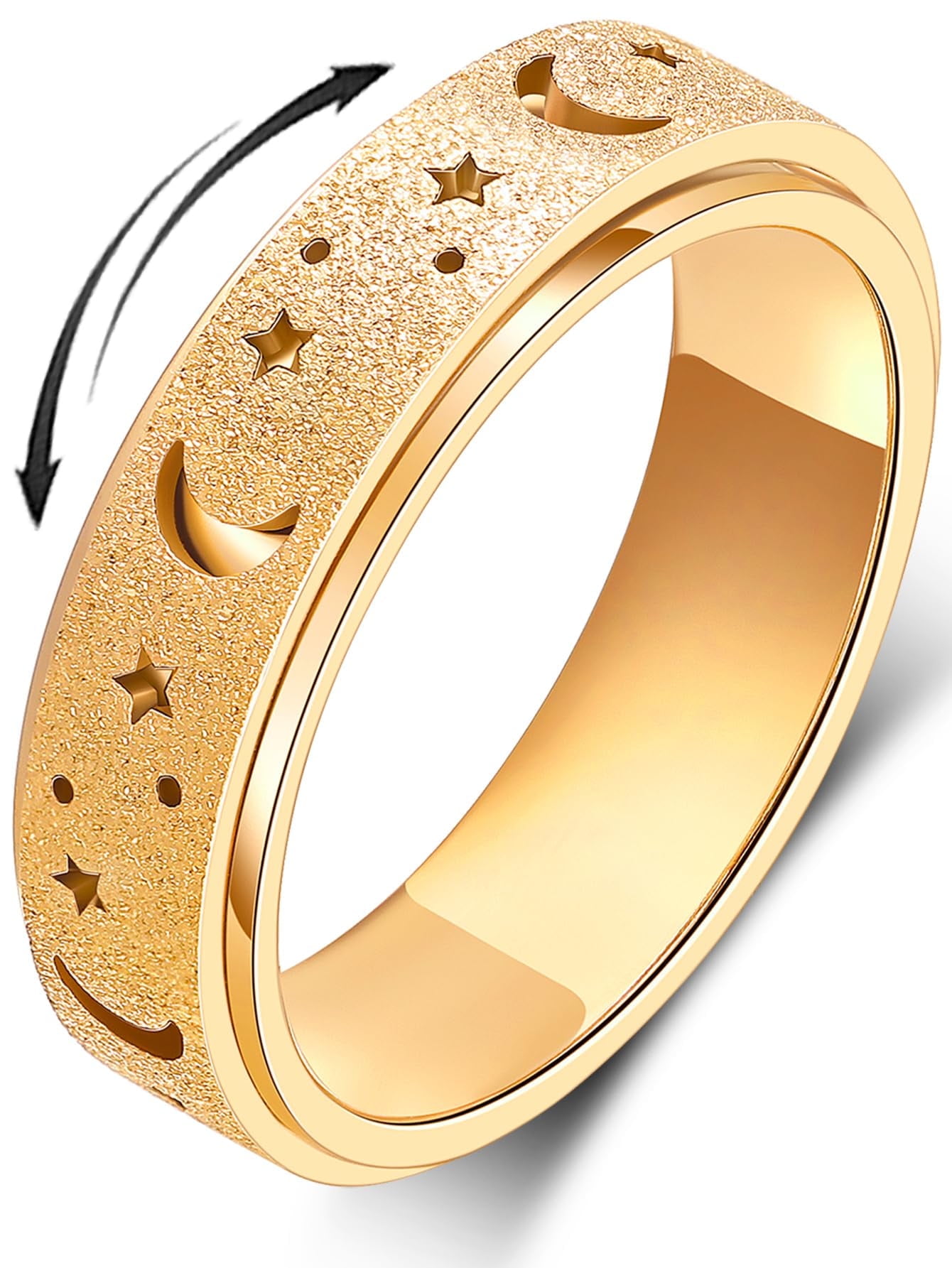 Anxiety Ring for Women Men, Anxiety Fidget Relief Spinner Rings ...