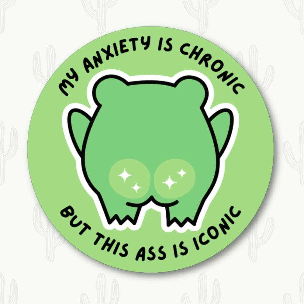 Anxiety Sticker, Booty Sticker, Frog Sticker, Toad Sticker, Cottagecore ...