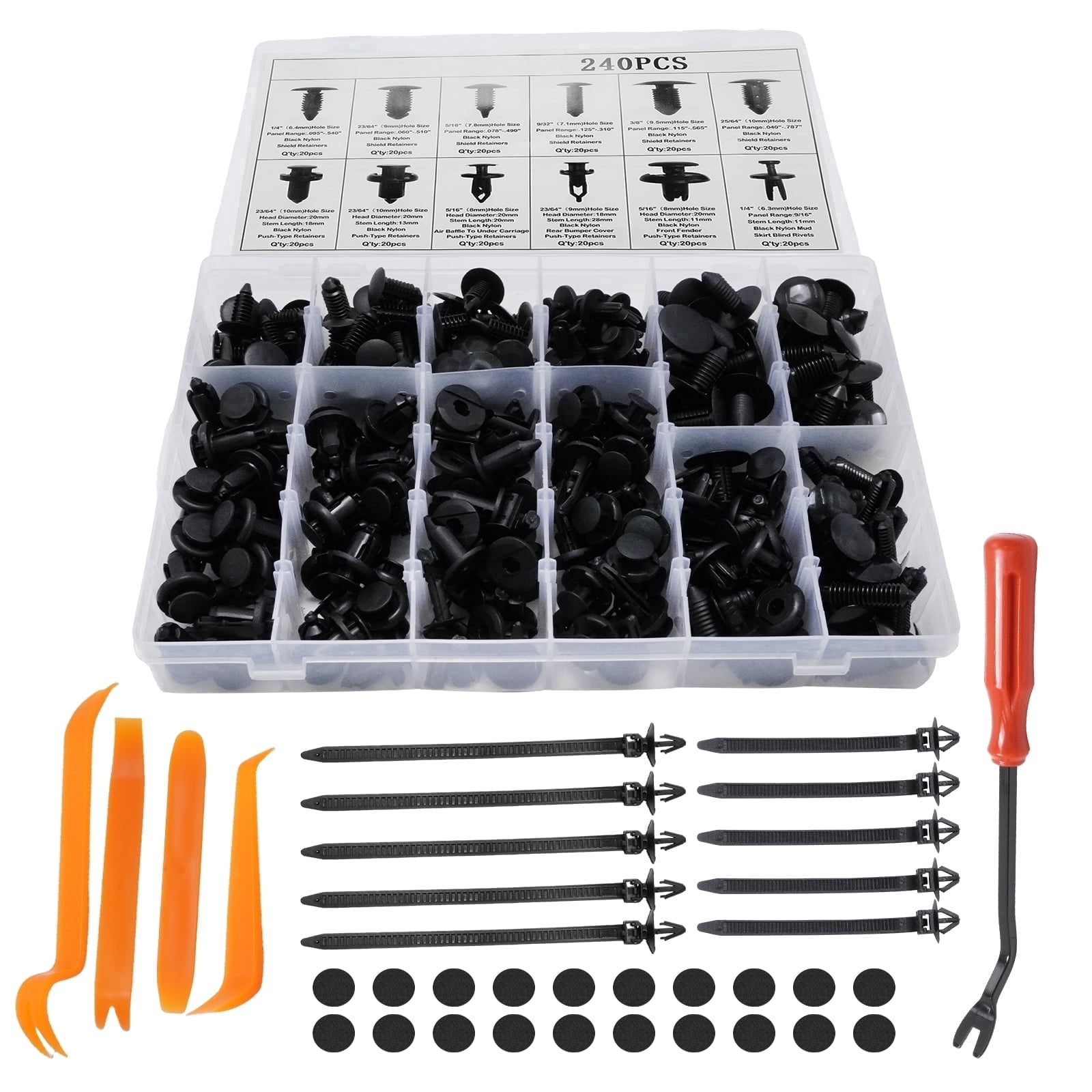 Anxingo 240Pcs Car Door Panel Trim Clips with Fastener Remover Kit, Car ...