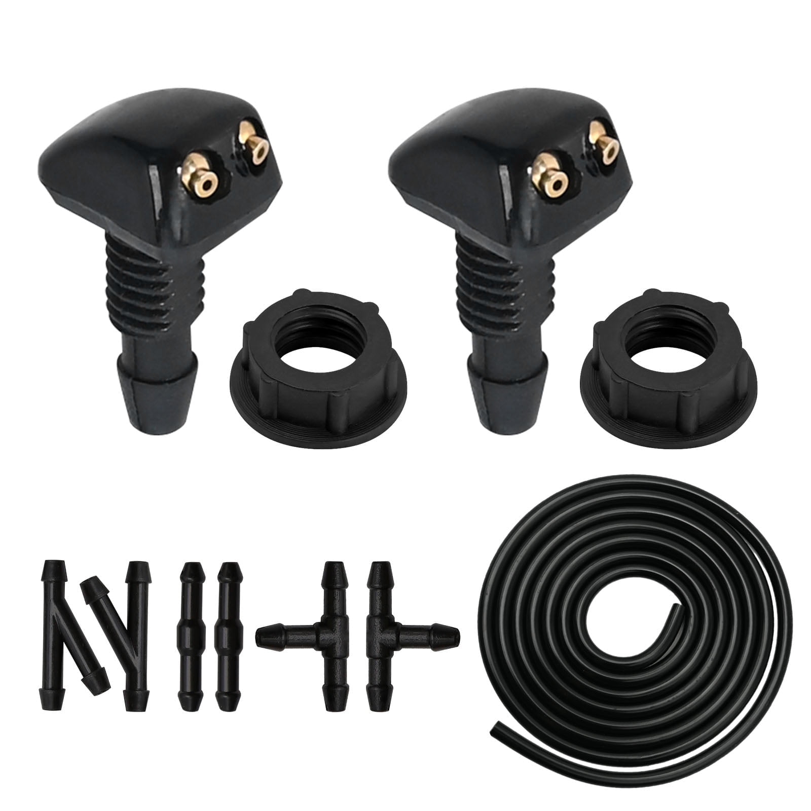 Anxingo 2pcs Front Windshield Washer Nozzles Kit with Fluid Hose ...