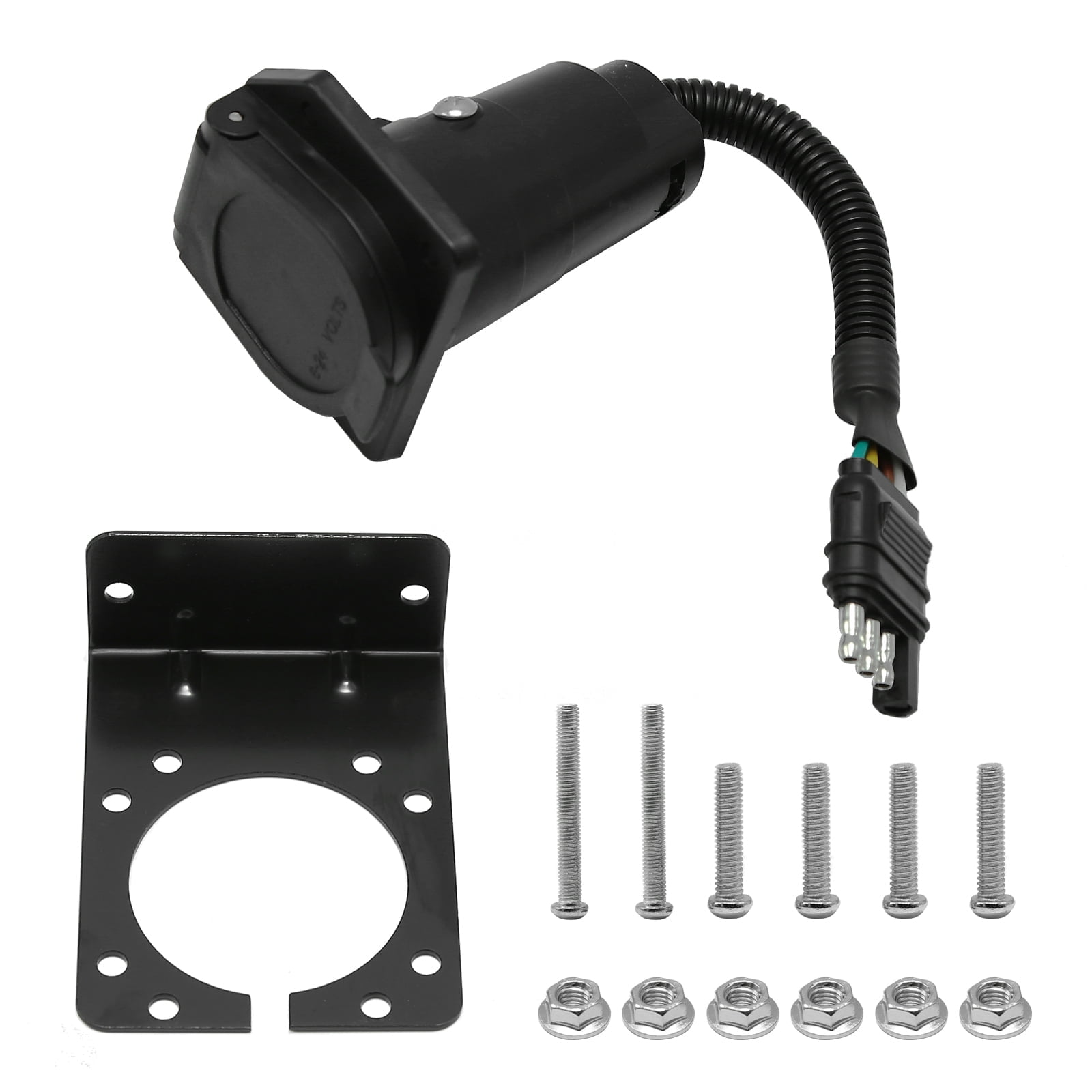 Anxingo 4 Pin to 7 Pin Adapter Trailer Light Adapter 4-Way Flat Truck ...