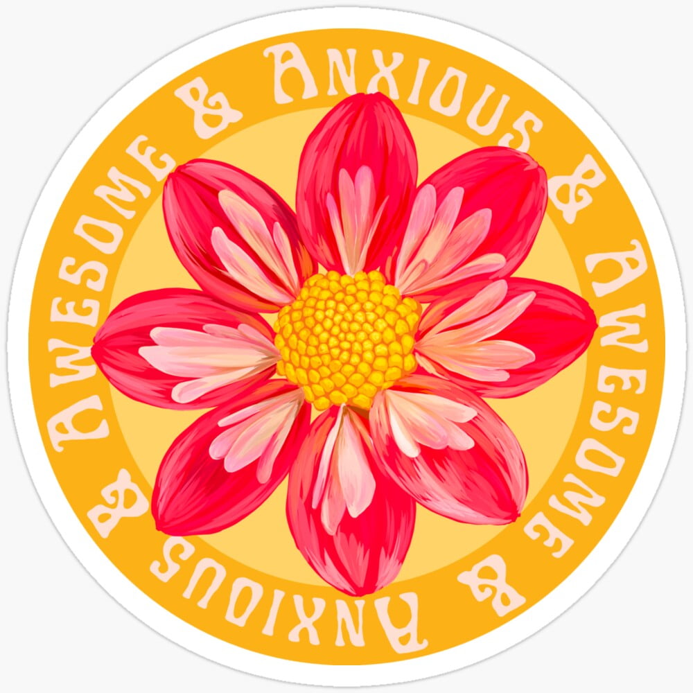 Anxious & Awesome & Anxious Sticker Phone Decal Water Bottle Stickers ...