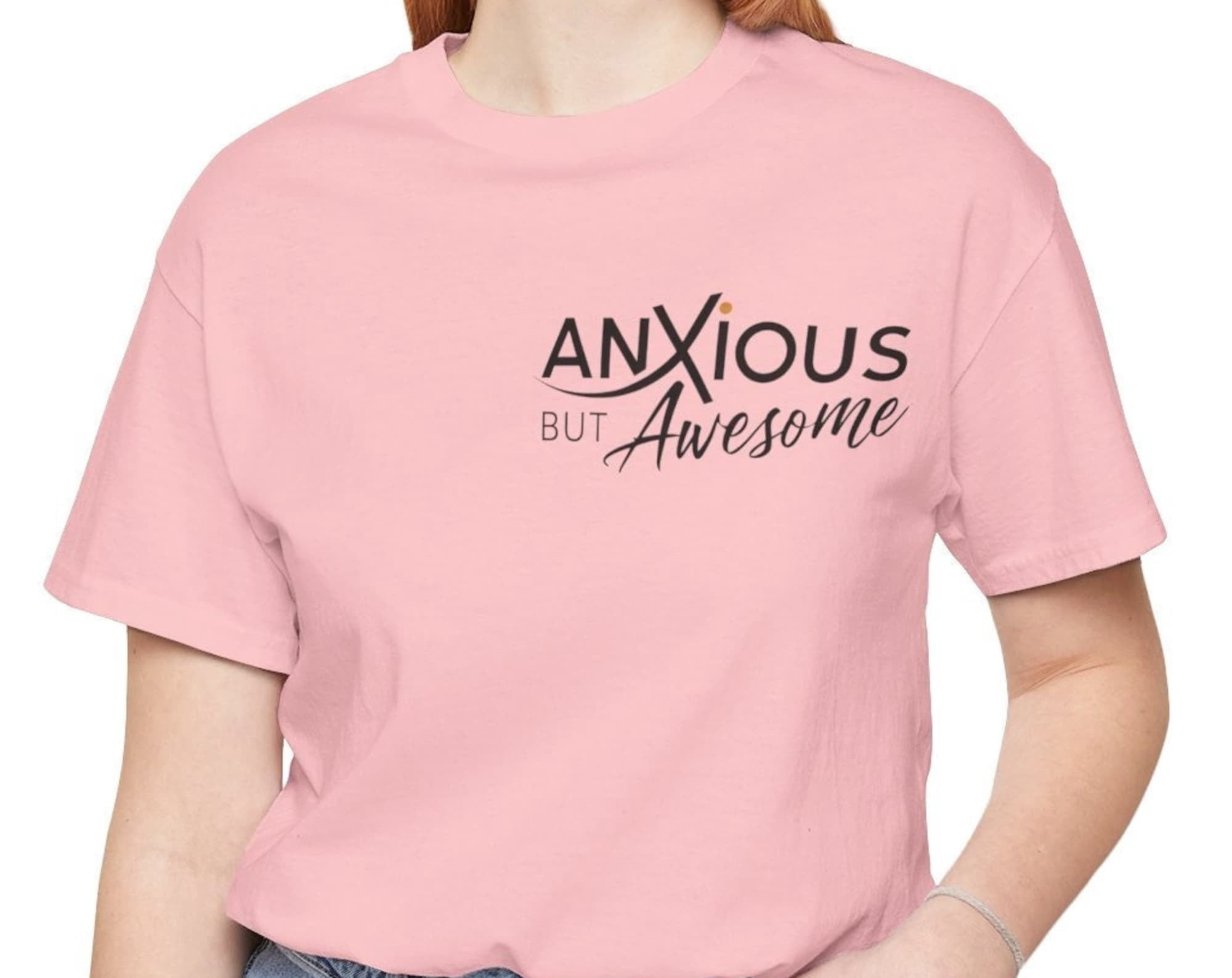 Anxious But Awesome TShirt Stylish Graphic Tee Mental Health Awareness ...