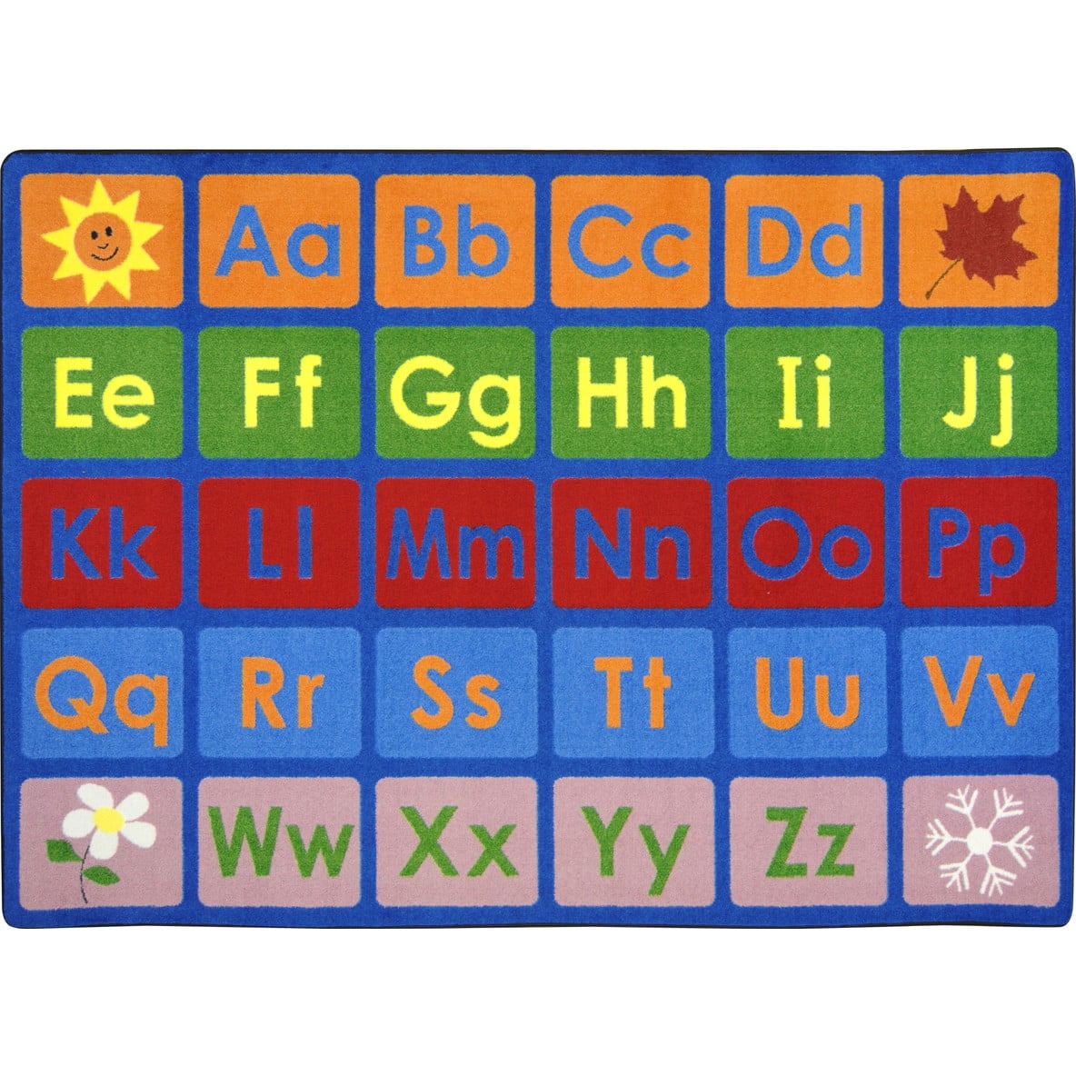 Joy Carpets Kid Essentials Any Day Alphabet 5'4" x 7'8" Area Rug in ...