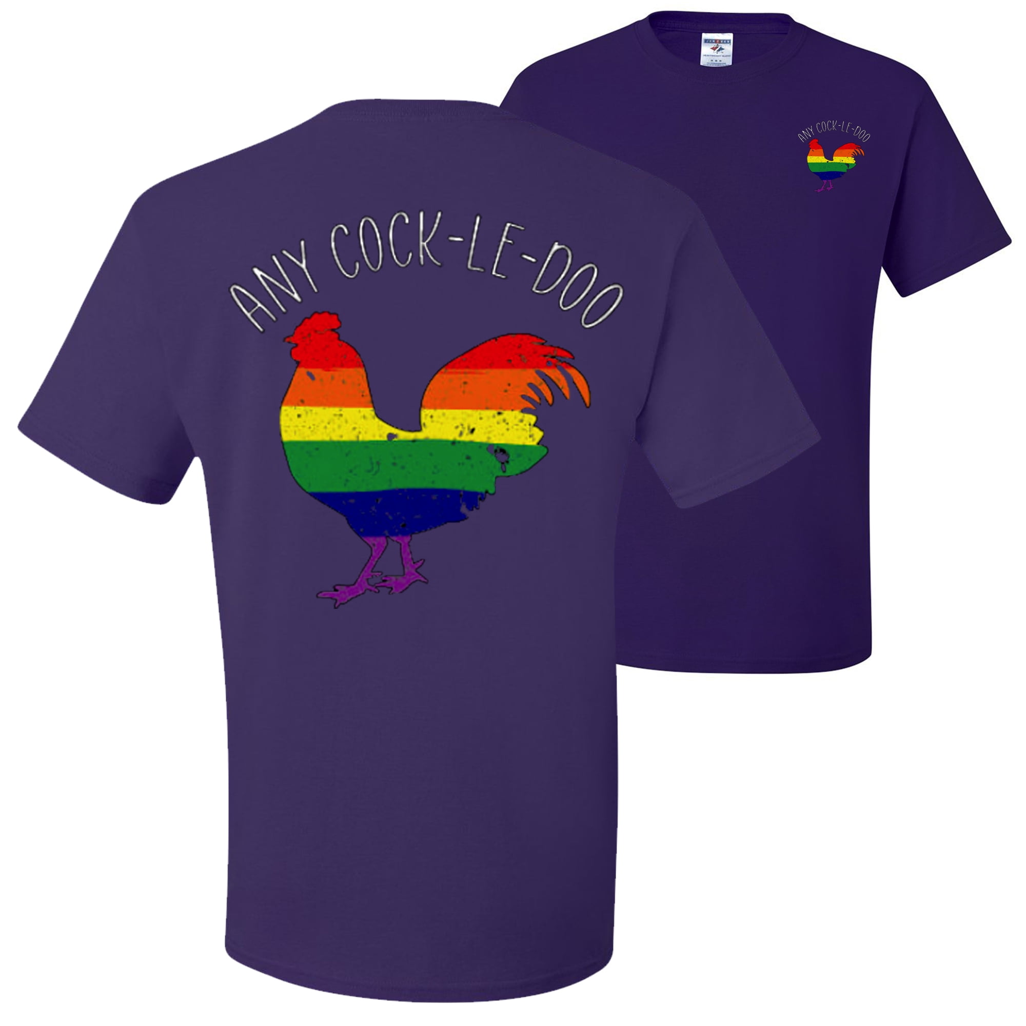 Any -Le-Doo LGBT Rainbows Pride FRONT AND BACK Mens T-shirts , Purple ...