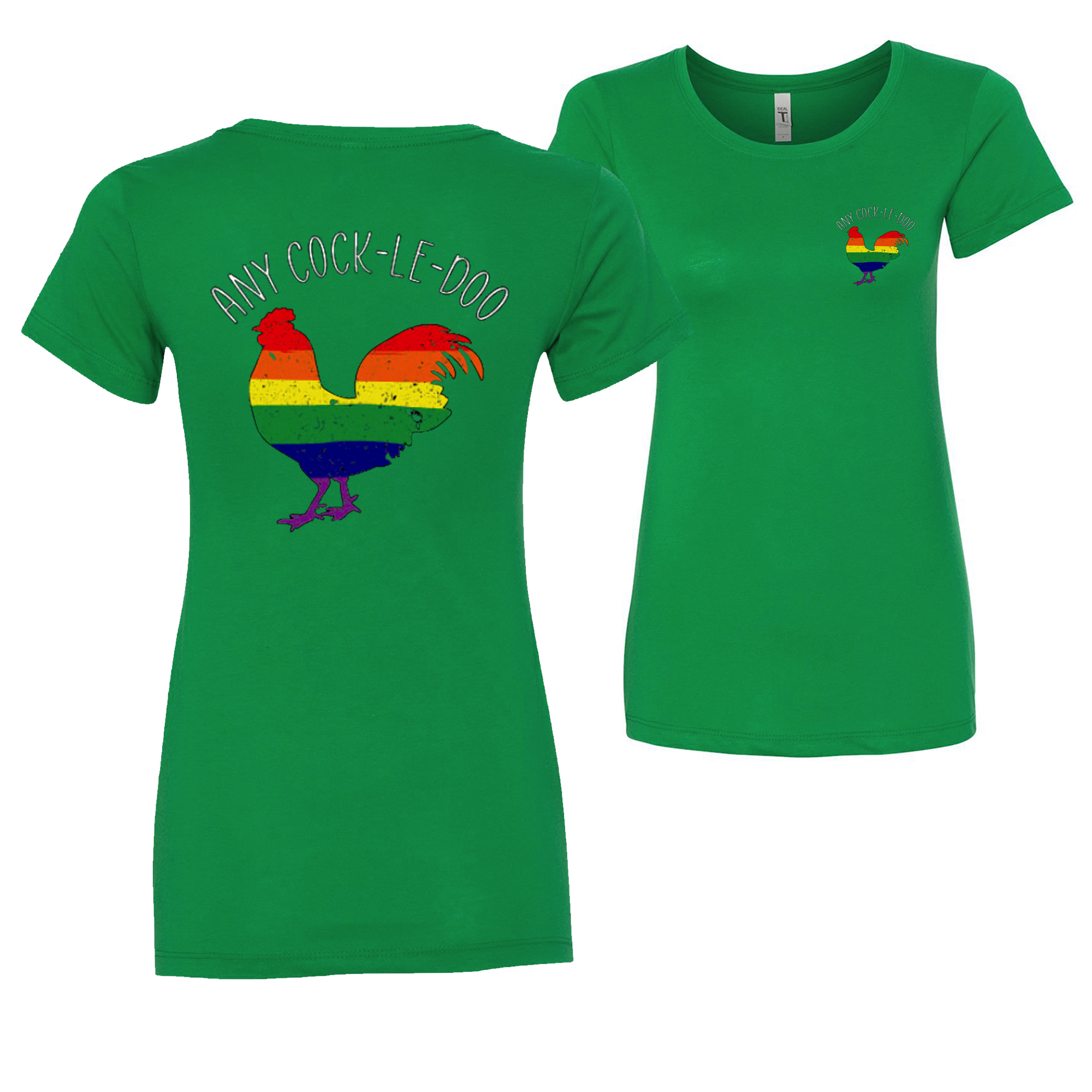 Any -Le-Doo LGBT Rainbows Pride FRONT AND BACK Womens T-shirts Fit ...